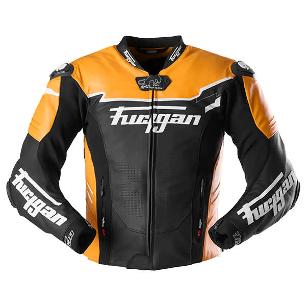 Furygan Signature Leather Jacket - Black / Yellow Fury - FREE UK DELIVERY